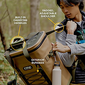 RTIC Backpack Cooler 36 Can, Insulated Portable Soft Cooler Bag Waterproof for Ice, Lunch, Beach, Drink, Beverage, Travel, Camping, Picnic, Car, Hiking, Black