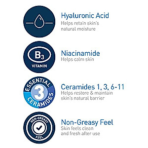 CeraVe Hydrating Toner for Face Non-Alcoholic with Hyaluronic Acid, Niacinamide, and Ceramides for Sensitive Dry Skin, Fragrance-Free Non Comedogenic, Full Size, 6.8 Fl Oz