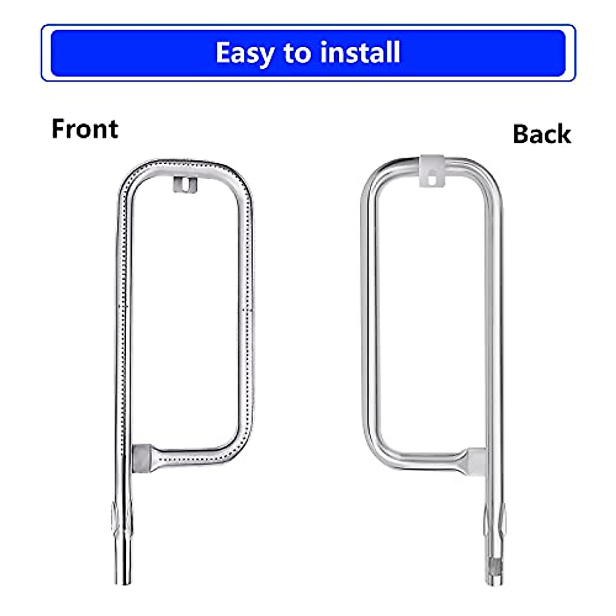 ProFire Burner for Weber Q100, Q120, Q1000, Q1200, Baby Q Gas Grill, 17inch 304 Stainless Steel Burner Tube 386001, 386002, 516002, 516001, 50060001, 51060001 Replacement Part 69957, 41657 60040