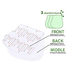 Aautoo Baby Burp Cloths for Girls 5 Pack Burp Cloths Towel Burping Rags for Babies Newborns Baby Shower 100% Super Absorbent Organic Cotton Soft Triple Layer