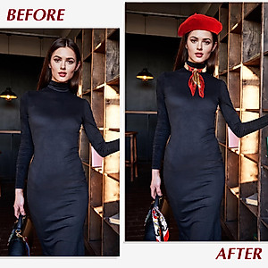 Shinymoon 24 Pcs Wool Beret Hat Bulk Winter Artist Beanie Beret Warm French Hat with Silky Neck Scarf for Women Girl Lady(Red, Elegant Style)