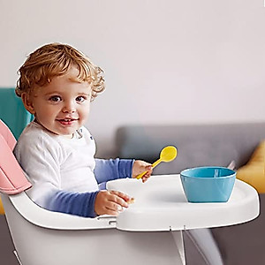 3 in 1 Baby High Chair,Adjustable Convertible Wooden High Chair with Fastened Structure,Baby Chair with Removable Easy Clean 2 Big Trays,Ideal for Baby Girl or Boy,CPC & ASTM Certifications (Blue)