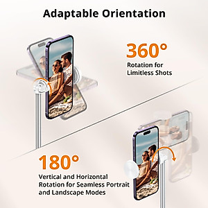 ATUMTEK 55" Selfie Stick Tripod, All-in-one Extendable Aluminum Phone Tripod with Rechargeable Bluetooth Remote for iPhone, Samsung, Google, LG, Sony and More, Fitting 4.7-7 inch Smartphones, White