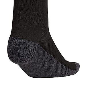 adidas Kids-Boy's/Girl's Cushioned Angle Stripe Crew Socks (6-Pair), Black/Onix Grey/Night Grey, Large