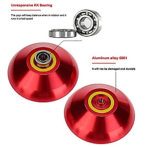 Magicyoyo Metal T5 Overlord Professional Unresponsive Yoyo, Alloy Yoyo with 5 YoYo Strings, YoYo Bag, Glove (Red)