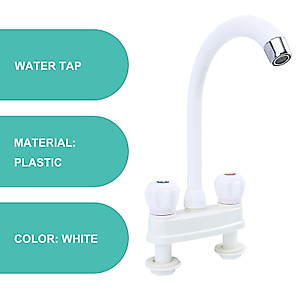 Plastic Open/inch Rotate Faucet Kitchen Faucets Practical Sink Decor Bathtub To Sinks Household Handle Two Quickly for Basin White Bathroom Double