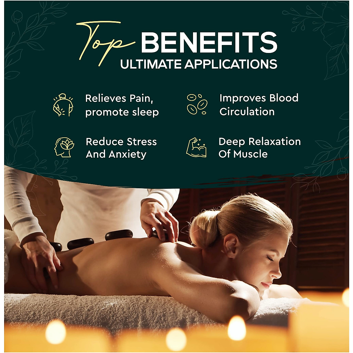 BlissFlow Massage Stone Warmer Set - Portable Heater Travel Carrying Bag - 12 Basalt Massage Heating Stones - Electric & Digital Control Stone Warmer