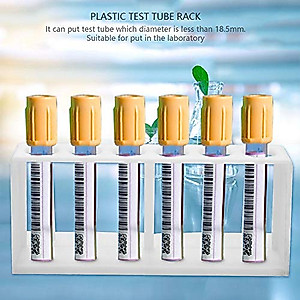 Hilitand Test Tube Rack, 6 Holes 6 Slots Plastic Test Tube Holder Storage Stand for Drying Less Than 25mm Tubes White