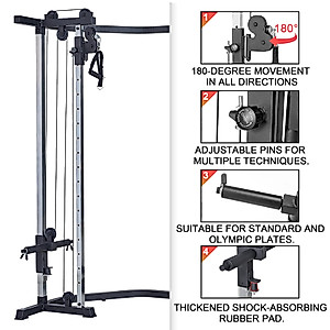 papababe Power Cage, Squat Rack with Cable Crossover Power Rack with LAT Pulldown(Power Cage with Cable Crossover)