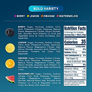 DripDrop Hydration - Bold Variety Pack - Electrolyte Drink Mix Single Serve Hydration Powder Packets - Watermelon, Berry, Lemon, Orange | Non-GMO, Gluten Free, Vegan | 16 Sticks