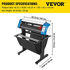 VEVOR Vinyl Cutter 34 Inch Vinyl Cutter Machine Semi-Automatic DIY Vinyl Printer Cutter Machine Manual Positioning Sign Cutting with Floor Stand Signmaster Software