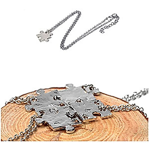 ZAHSY Best Friend Necklaces for 4 BFF Best Friends Forever Gift for Women Teens Matching Heart Puzzle Necklaces for Sisters Friendship Gifts for Women Friends Christmas Gift