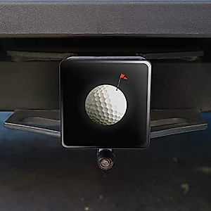 Golf Ball Moon Flag Golfing Tow Trailer Hitch Cover Plug Insert 2"