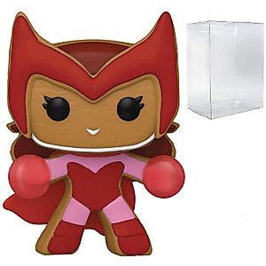 POP Marvel: Holiday - Gingerbread Scarlet Witch Funko Pop! Vinyl Figure (Bundled with Compatible Pop Box Protector Case), Multicolored, 3.75 inches