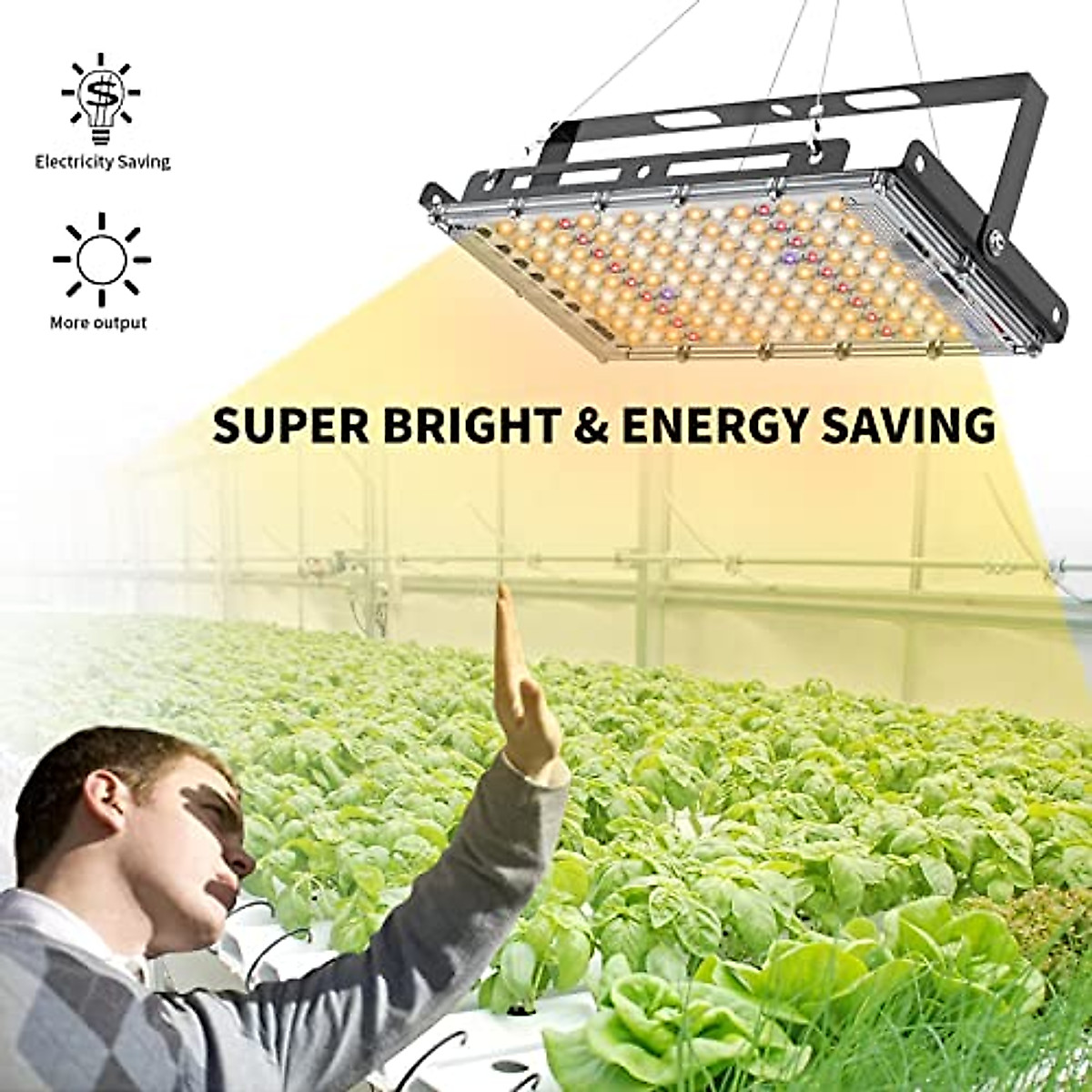alaghi Grow Light for Indoor Plant, 144 LED Full Spectrum Grow Light,Grow Lamp with On/Off, Suitable for Indoor Plants,Outdoor Gardens,Growing Tents,Greenhouse Planting (A400)
