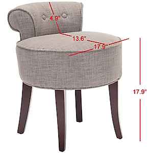 Safavieh Home Collection Georgia Stone and Cherry Mahogany Petite Vanity Stool