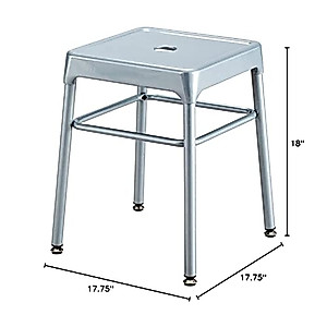 Safco Products Steel Stool Standard Height, Silver