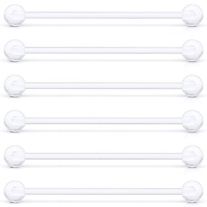 Hoeudjo Clear Cartilage Earrings Piercing Retainers 24Pcs Flexible Acrylic Helix Hoop Bioflex Nose Lip Stud Eyebrow Tragus Septum Horseshoe Rings Body Jewelry for Work