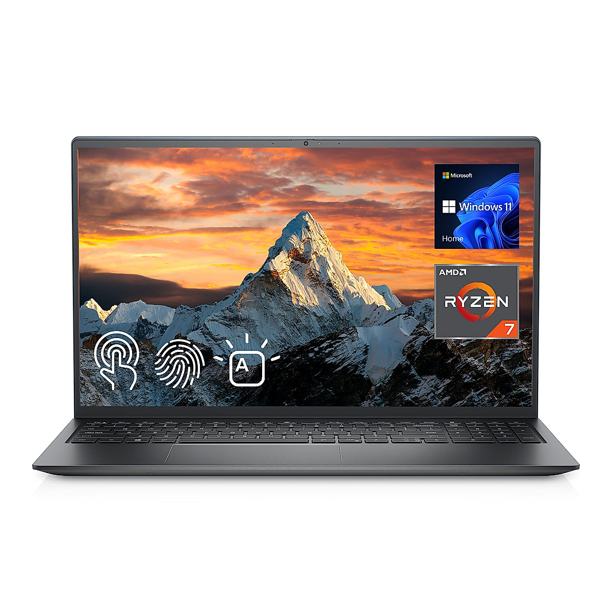 DELL Inspiron 5515 Laptop, 15.6" FHD Touchscreen, AMD Ryzen 7 5700U 8-Core Processor, 32GB RAM, 1TB SSD, Backlit KB, HDMI, Webcam, Wi-Fi, FP Reader, Windows 11 Home