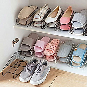TAZSJG Iron Double Layers Shoe Organizer Modern Shoe Rack Storage Shoe Organiser Stand Shelf for Living Room Space Saver