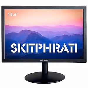SKitphrati 15.6 Inch Small PC Monitor, FHD VA 1080P Desktop Display with 1920x1080 99% sRGB HDMI VGA Ports, VESA Mounting, LED Monitor for PC, Laptop and Computer, Black