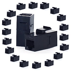 VANDESAIL 20 Pack RJ45 Coupler, Ethernet Coupler RJ45 Keystone Jack Cat6 Coupler Female to Female CAT 6 Ethernet Coupler Extender