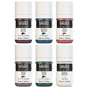 Liquitex Professional Soft Body Acrylic Paint, 6 x 59ml (2-oz), Muted Collection + White Set