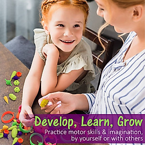 Happytime Snap Pop Beads Girls Toy DIY Jewelry Marking Kit Fashion Fun for Necklace Ring Bracelet Art Kids Crafts Birthday Fun Gifts Toys for 3, 4, 5, 6, 7,8 Year Old Kids Girls