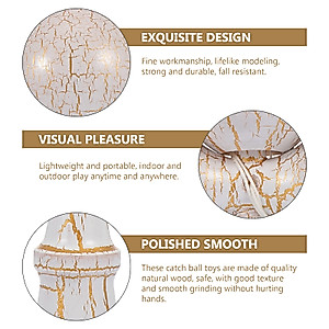 Kisangel Wooden Kendama Ball Toy Kendama Cup Toy Wooden Catch Game Japanese Traditional Wooden Toy Hand- Eye Coordination Toy (White)