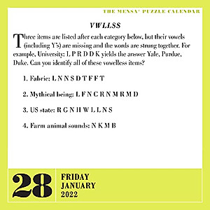 Mensa 365 Brain Puzzlers Page-A-Day Calendar 2022: A brain busting year of tough pangrams, word ladders, logic challenges, number sequences, and more.
