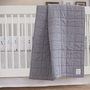 Hello Spud - Crib Skirt Pintuck White - Cotton - 15 Inch Drop