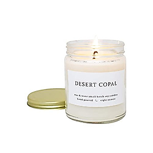 Wax & Wane Desert Copal Modern Scented Candle - 8 Oz Soy Candles Gifts For Women For Home Décor, 40+ Hours Long Lasting Scented Candles Hand Made In The USA From 100% Natural Soy Wax