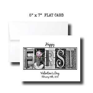 First Valentines Day Card, FLAT CARD, Personalized, Couples Gift, Husband Wife Girlfriend Boyfrind
