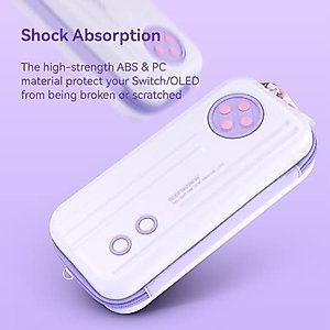 GeekShare Vintage Time Machine Carry Case Compatible with Nintendo Switch/Switch OLED - Portable Hardshell Large Capacity Travel Carrying Case fit Switch Console and Accessories(Purple)