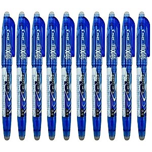 Pilot Frixion Erasable Gel Pen 0.5mm, Extra Fine Blue, 10pcs Box