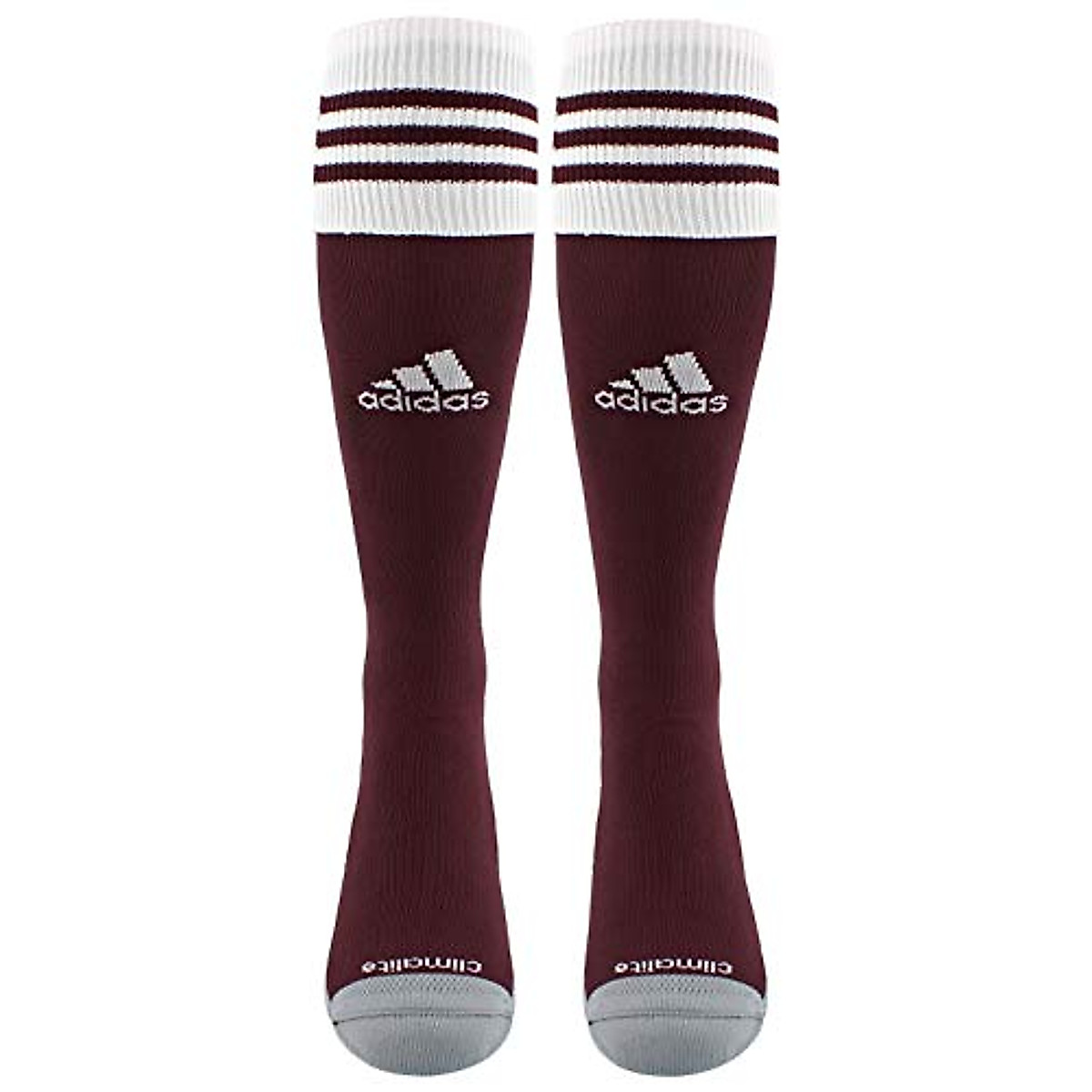 adidas Unisex Copa Zone Cushion II Soccer Sock (1-Pair), Maroon/White, 5-8.5