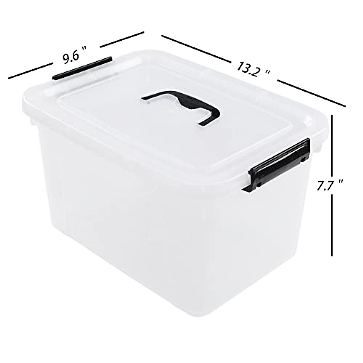 Bblina 10 Liters Clear Storage Boxes, Plastic Organizer Tote Bins Set of 6