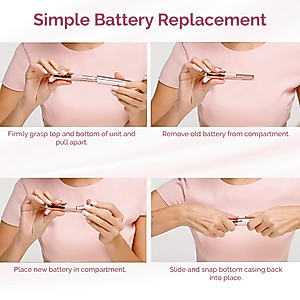 Finishing Touch Flawless Brows Eyebrow Hair Remover Electric Razor for Women with LED Light for Instant and Painless Hair Removal