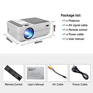 Mini 1080p Projector with WiFi and Bluetooth Outdoor, Portable Home Theater Full HD Bedroom Projector Wireless Sync for iPhone/Android, TV Projectors with Apps Netflix Android OS, HDMI AV USB Port