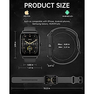 Smart Watch for Men Women (Answer/Make Call), 1.8" Touch Screen Activity Trackers for Android iPhone Compatible with Alexa Built in, Fitness Heart Rate Blood Oxygen Sleep Monitor, IP68 Waterproof