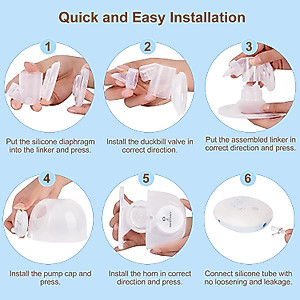 Huayuet Wearable Breast Pump Hands Free Double Portable Breast Pumps 3 Mode 16 Levels Suction Breastfeeding Milk Collector Electric Breastpump|BPA Free| Gift for Women