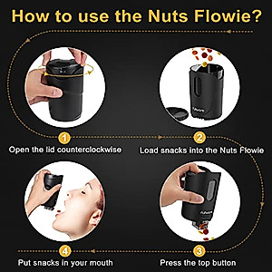 Fullware Nuts Dispenser 9 oz Keep Fingers Clean Snack Dispenser for Peanuts under 0.7", Cashew kernels, M&M