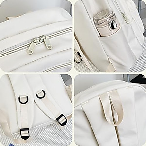 Leaper Water-resistant Laptop Backpacks Lightweight Casual Daypack Bag White