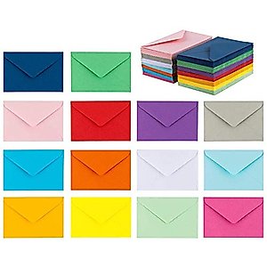 140 Mini Envelopes 14 Assorted Colors, Gift Card, Business Card Envelopes 4"x 2.7"