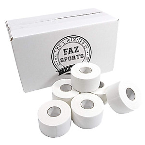 FAZ Sports White Athletic Tape -Trainer & Therapist Choice Premium 1.5" x 30' 32 Rolls per Case. Made in USA