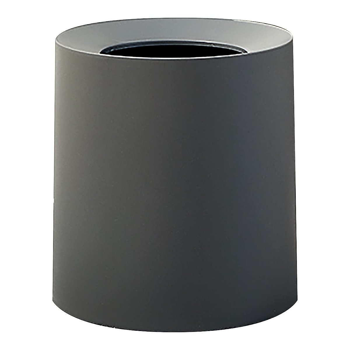 Modern Round Waste Basket - 3.2Gal/12.1L Open Top Trash Bin - Gray Garbage Can with Removable Plastic Bin Liner - Touchless Bathroom Garbage Can or Trash Can for Kitchen - Minimalist Office Trash Can