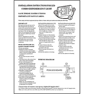 VTYXCTIGJ Green LED Exit Sign Emergency Lights with 2 Adjustable Head Lights, Green Letter Emergency Exit Light with Battery Backup for Restaurant, Commercial, Family Emergency, UL-Listed