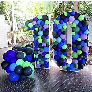 Green Purple Teal Balloons, 12 inch Green Purple Teal Blue Black Balloons for Boys Girls Monsters Theme Birthday Party Baby Shower Wedding Bridal Shower Decorations