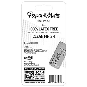 Paper Mate Pink Pearl Erasers, Large, 3 Count