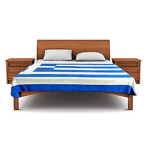 Fuzzy FlagsTM Greece Flag Fleece Blanket - 80-inches x 50-inches - Oversized Greek Flag Travel Throw Cover